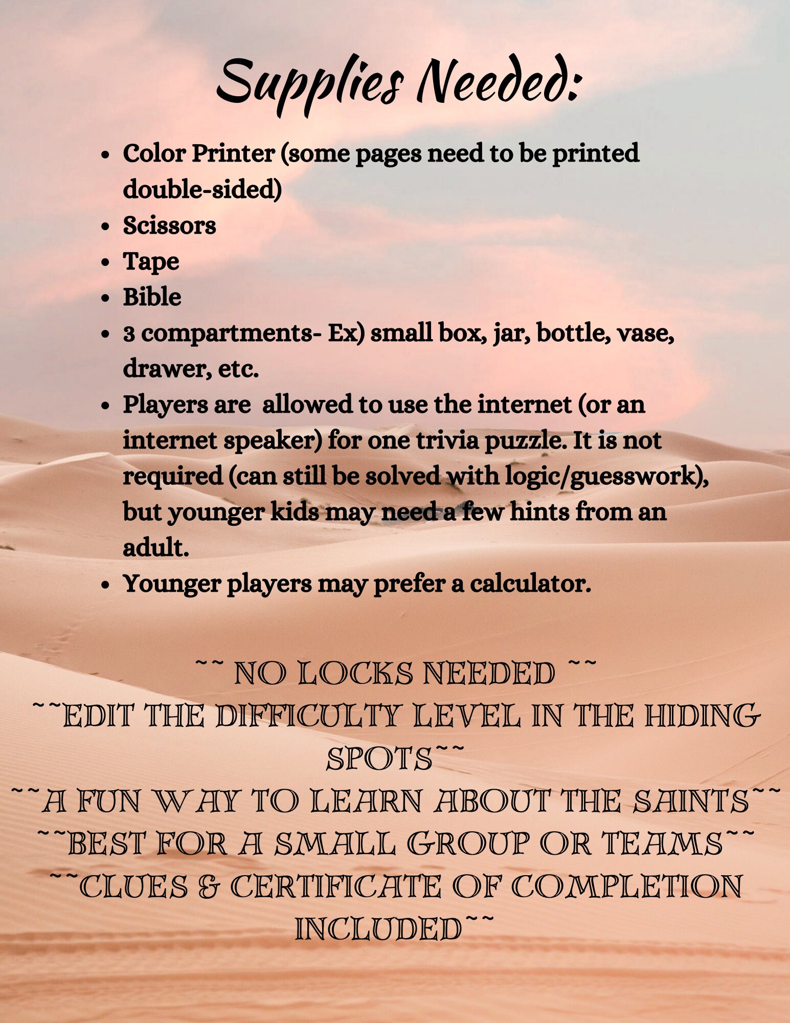 Lent Escape Room, Catholic Saints, Puzzles for Kids, Digital Download ...