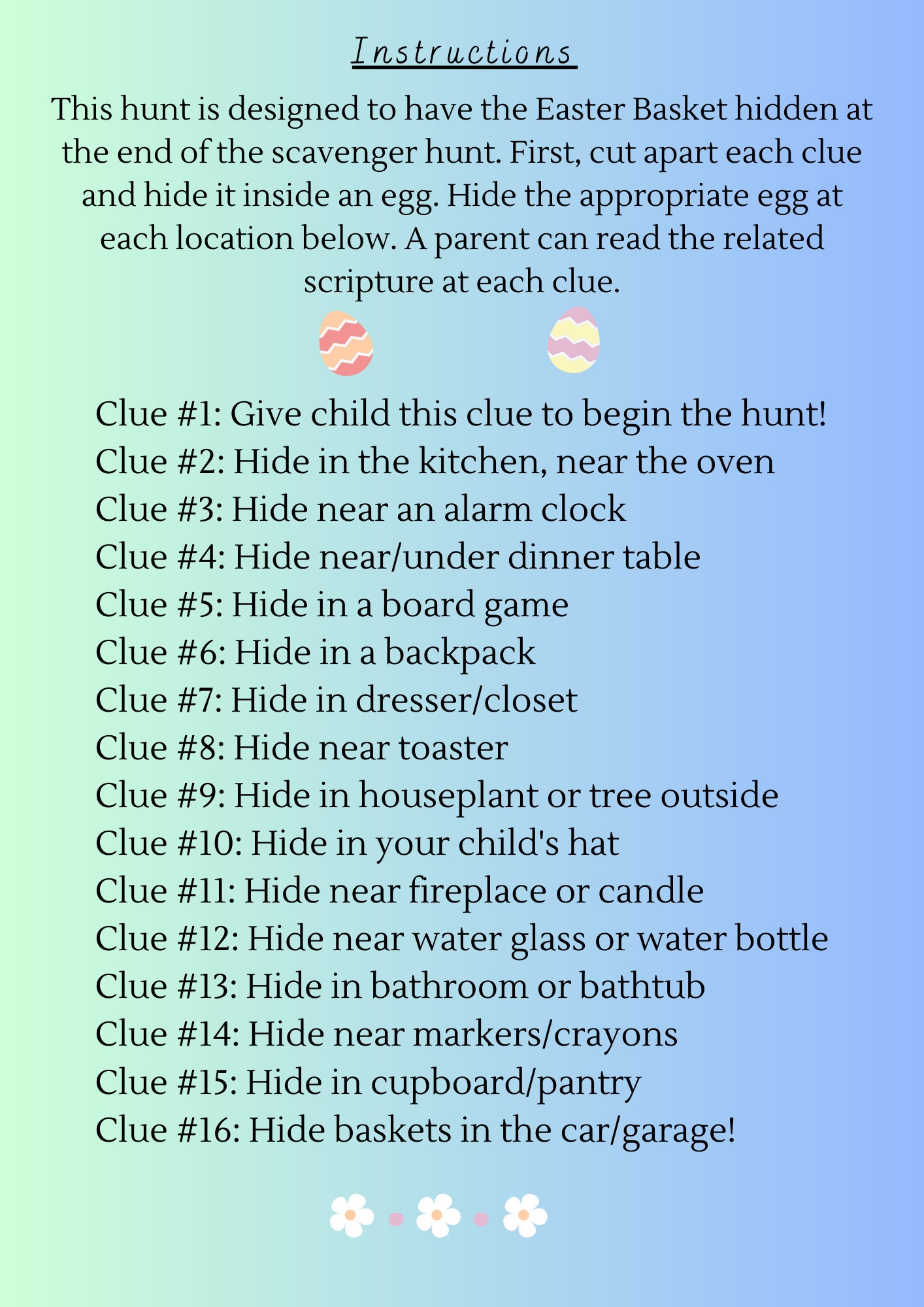 Resurrection Easter Egg Hunt, Printable Clues, Christian Game, Instant ...