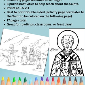 Catholic Saints Kids Activity & Coloring Book, Instant Download - Etsy