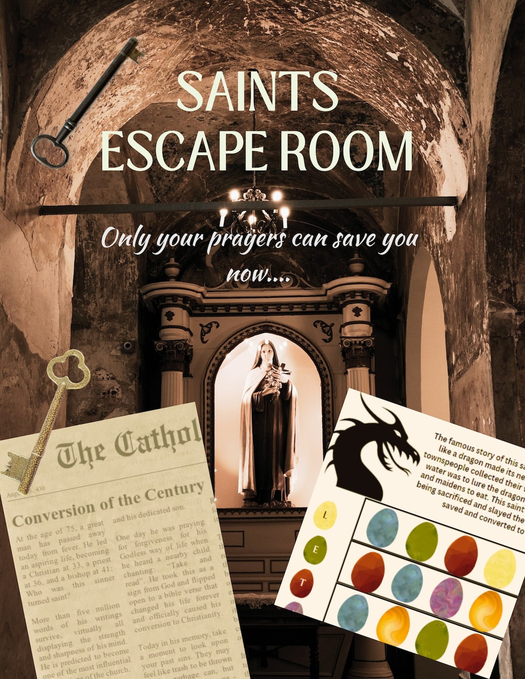 Saints Escape Room I: Ancient Ruins, Catholic Puzzles, Learning ...