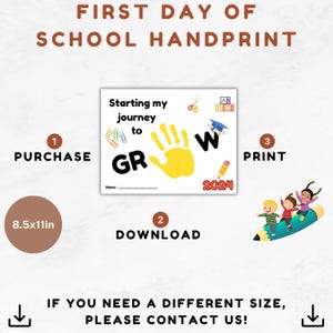 Happy First Day of School Handprint Craft , Happy Back to School ...