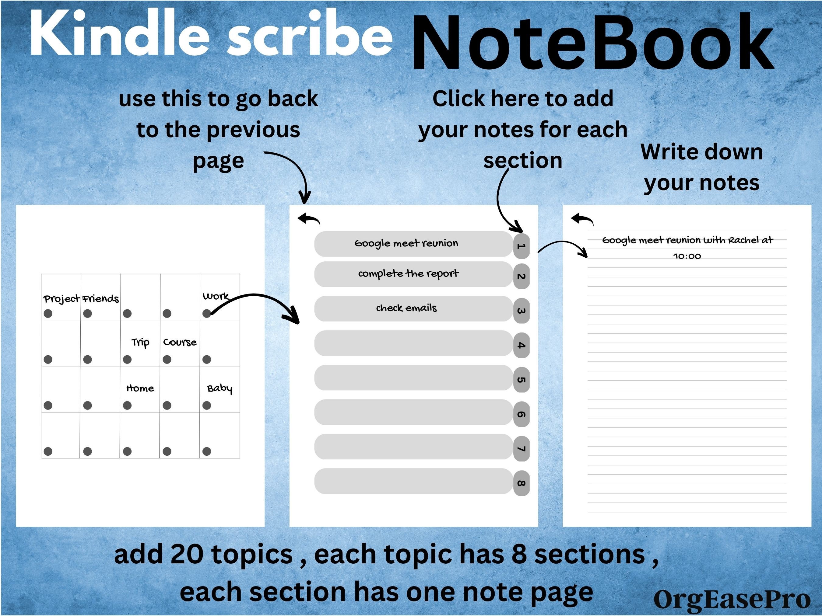 Kindle Scribe Notebook Digital Download Notebook for E-ink Tablet ...