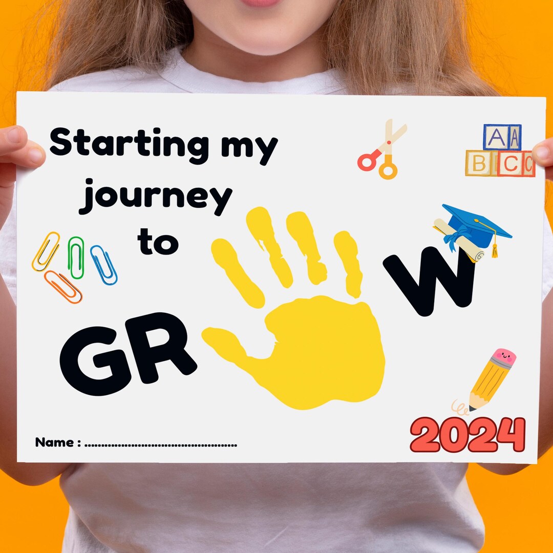 Happy First Day of School Handprint Craft , Happy Back to School ...