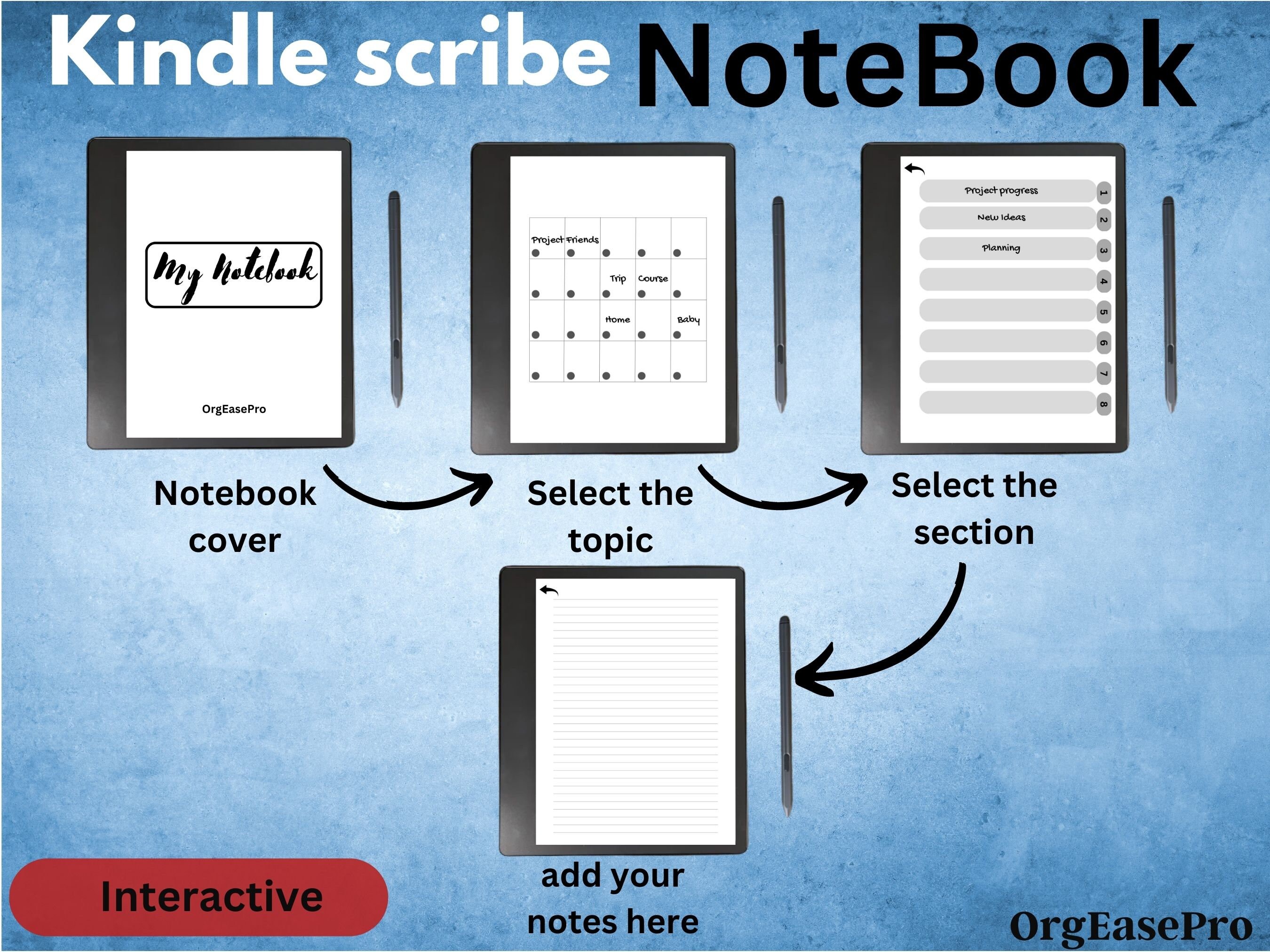 Kindle Scribe Notebook Digital Download Notebook for E-ink Tablet ...