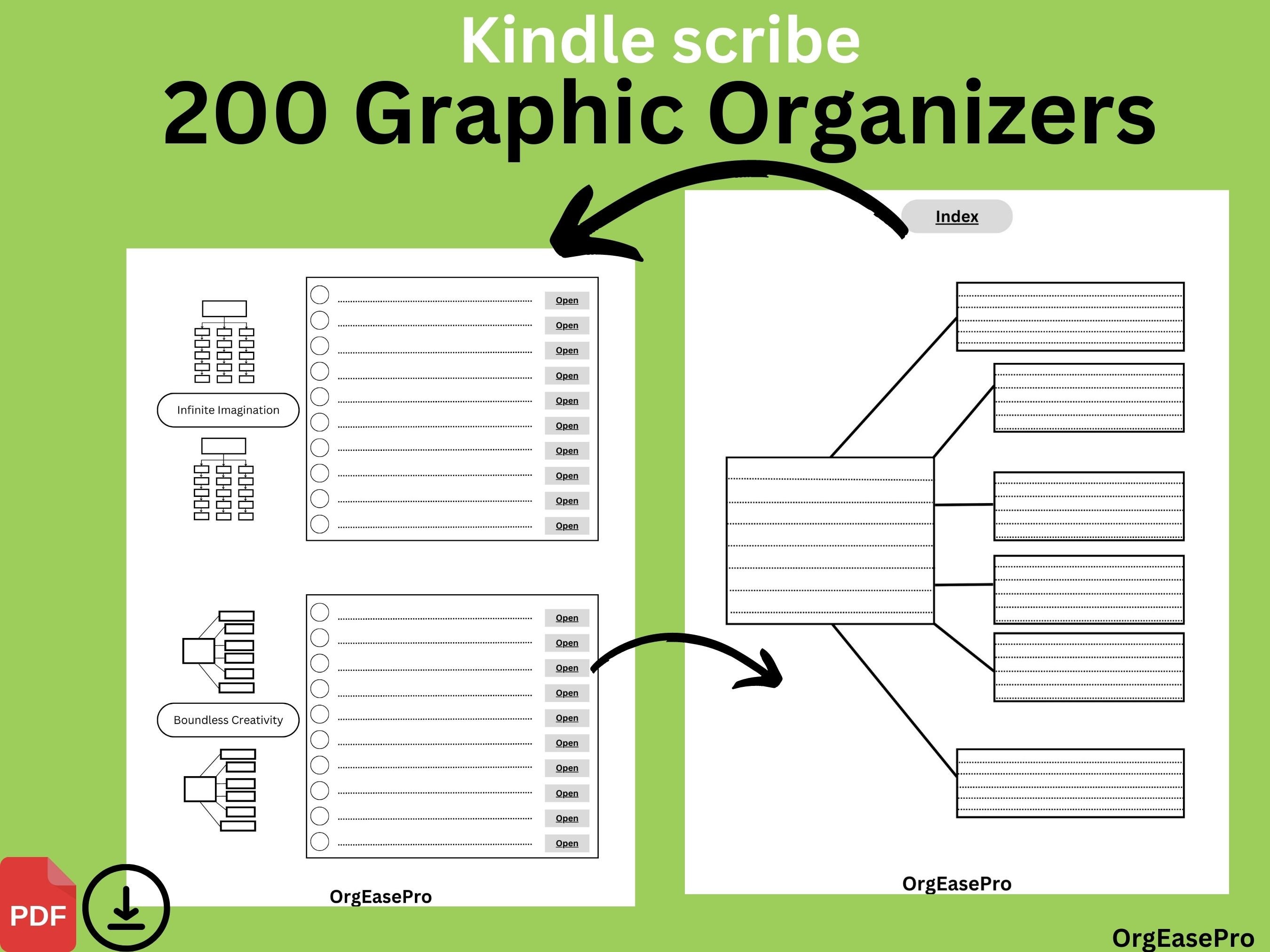 200 Interactive Graphic Organizers for Kindle Scribe - Etsy