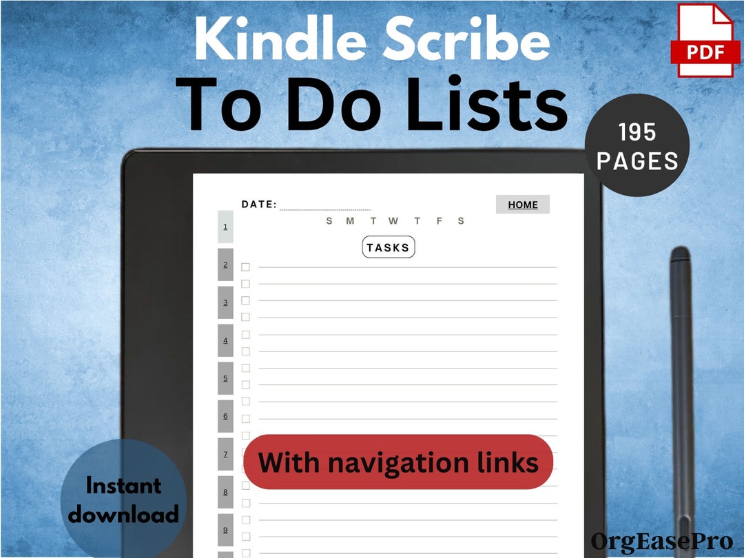 Kindle Scribe Templates , Interactive Kindle Scribe to Do List - Etsy