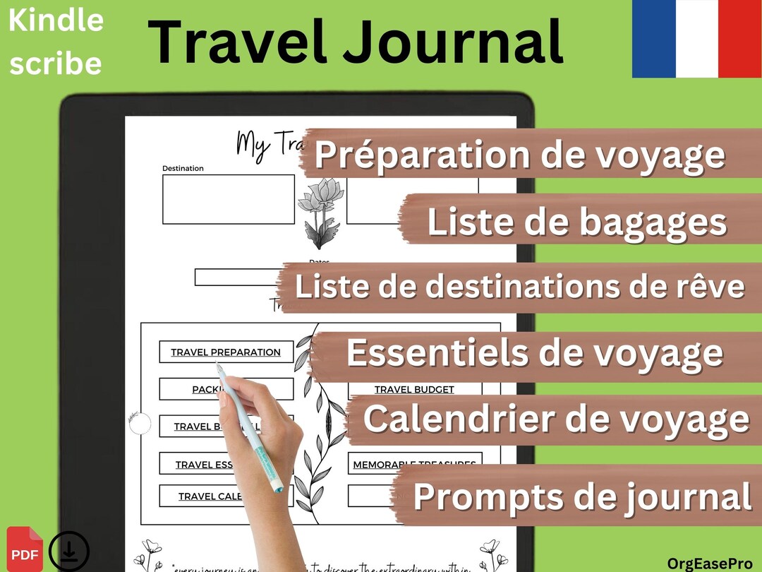 2024 Customizable Kindle Scribe Travel Journal for Summer Kindle Scribe ...