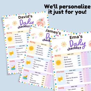 Customizable Kids Daily School Checklist,kids Daily Schedule Editable ...