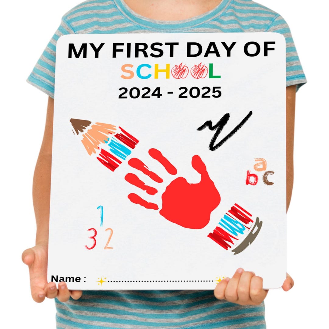 Happy First Day of School Handprint ,editable First Day of Pre-k ...