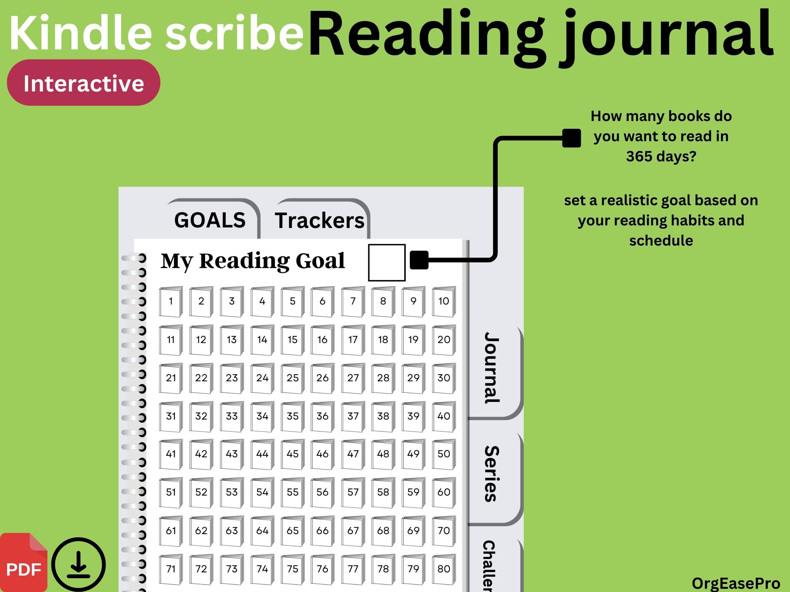 Kindle Scribe Reading Journal Track Progress, Set Goals, Great Gift for ...
