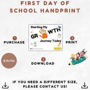 First Day of School Handprint Craft,editable First Day of Pre-k ...