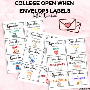 Open When Envelopes College Gifts, Open When Envelope Templates ...