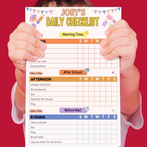 Personalized Kids Daily School Checklist Schedule Printable for Kids ...