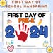 First Day of School Handprint Craft, Back to School Printable, School ...