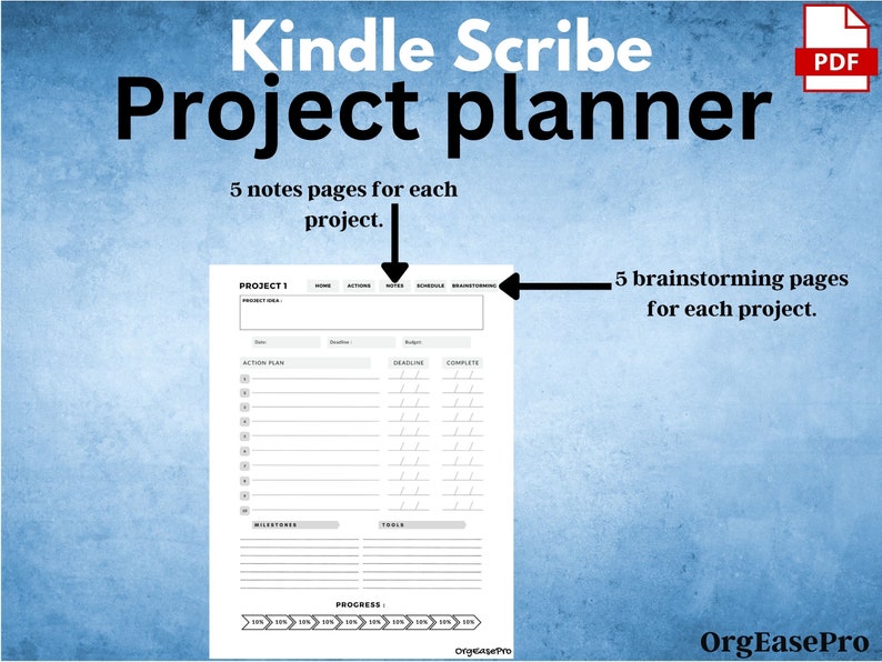 Kindle Scribe Project Planner for Kindle Scribe Templates Digital ...
