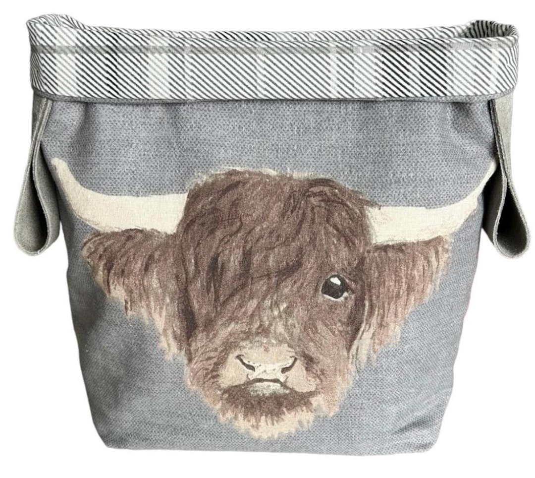 Highland Cow, Fabric Basket, Gift Idea, **last One** - Etsy