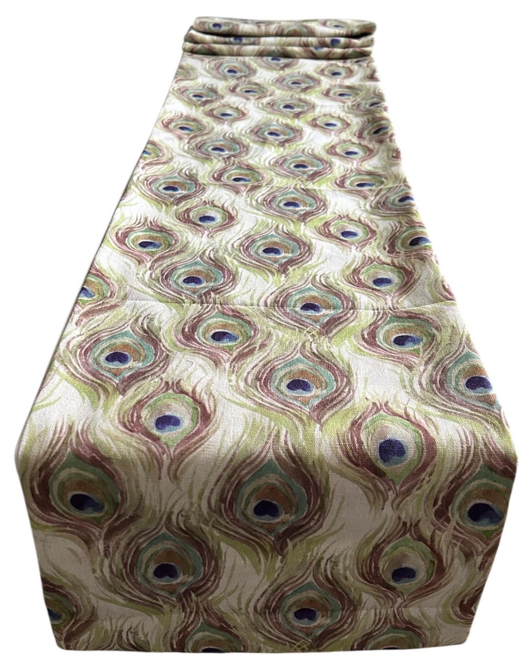 Peacock Feather Table Runner: Abstract Cotton Dining Decor - Etsy