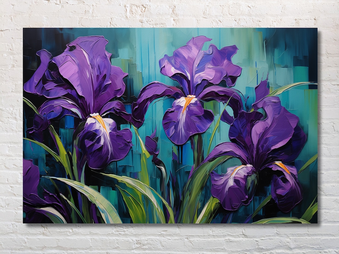 Iris Flower Painting, Iris Canvas Print, Canvas Wall Art Print ...