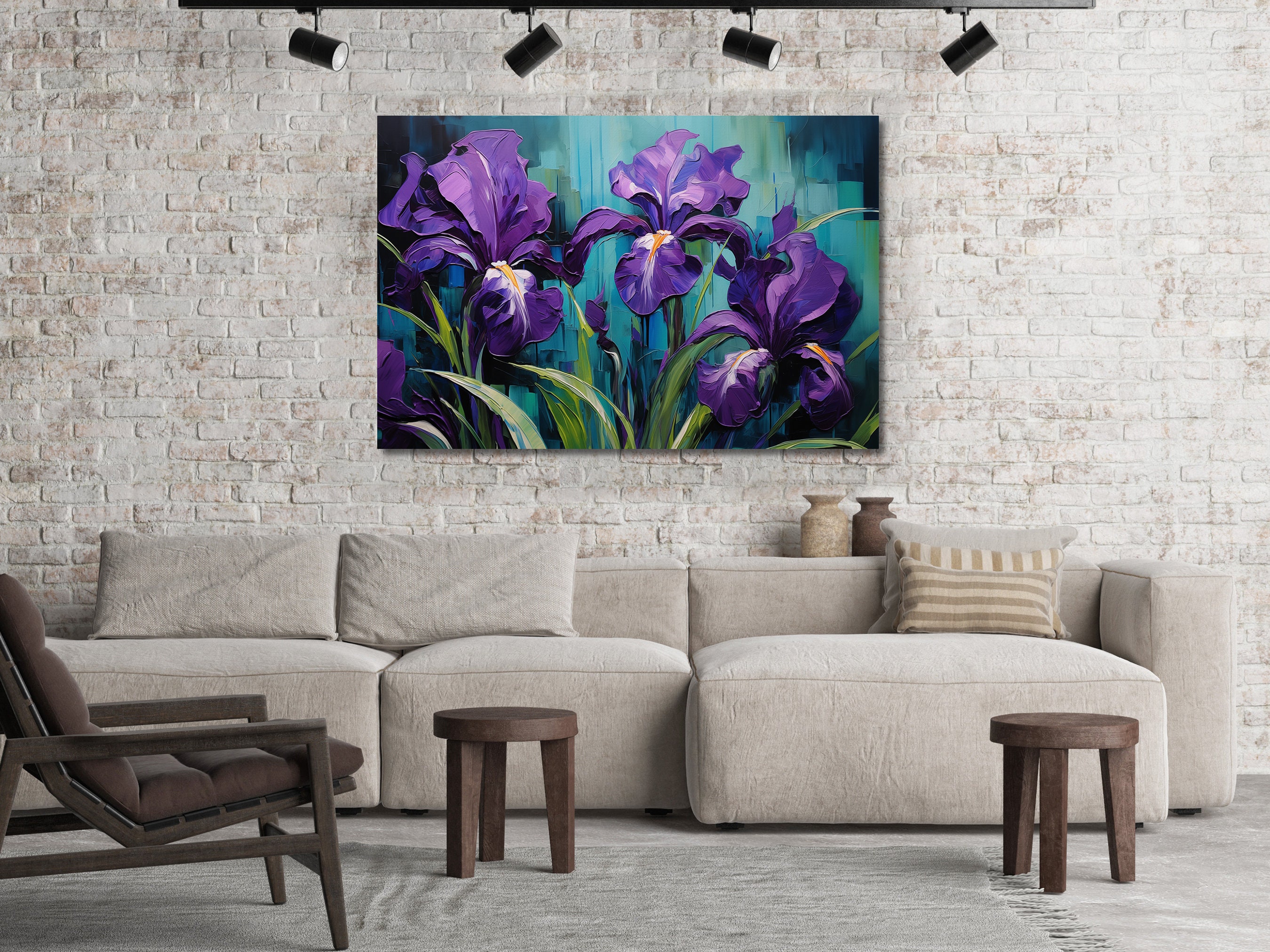 Iris Flower Painting, Iris Canvas Print, Canvas Wall Art Print ...