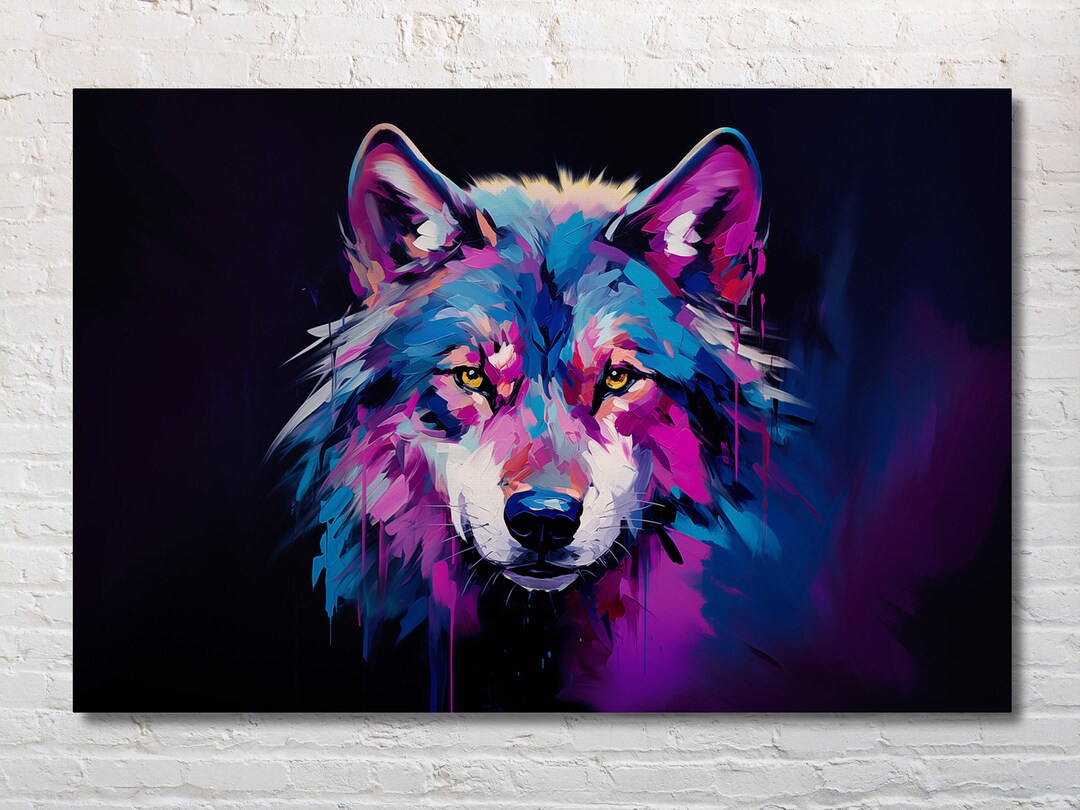 Wolf Painting, Grey Wolf, Wolf Artwork, Wolf Print, Wolf Art, Wolf Wall ...