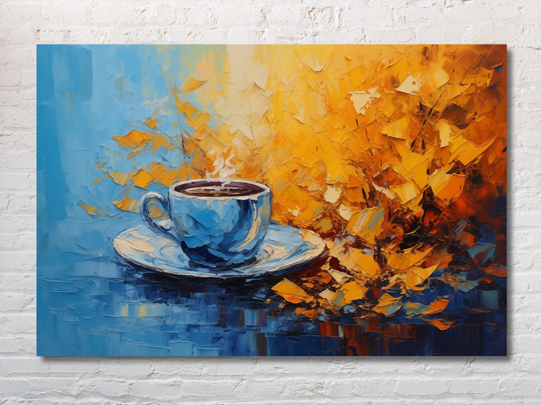 Coffee Painting, Canvas Wall Art Print, Coffee Shop Art, Coffee Art ...