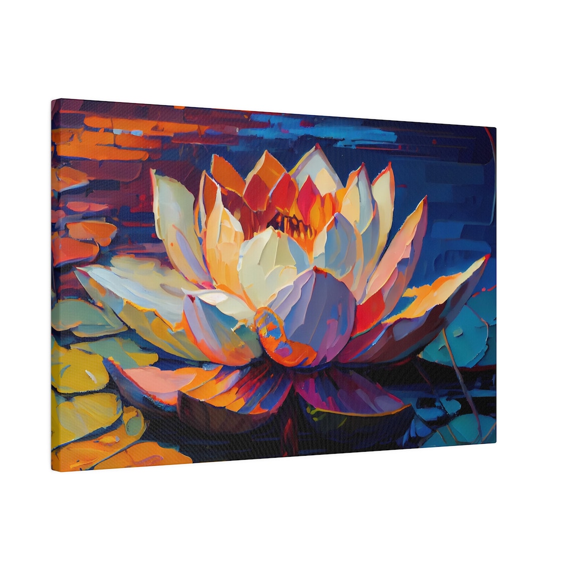 Lotus Flower Painting, Canvas Print Wall Art, Lotus Flower Canvas Print ...