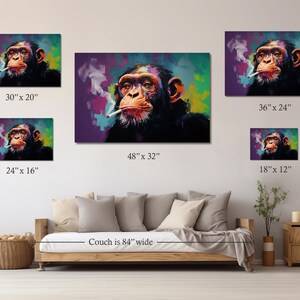 Chimpanzee Smoking Chimpanzee Painting Chimp Painting - Etsy