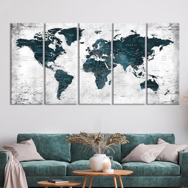 Green World Map Frame - Etsy