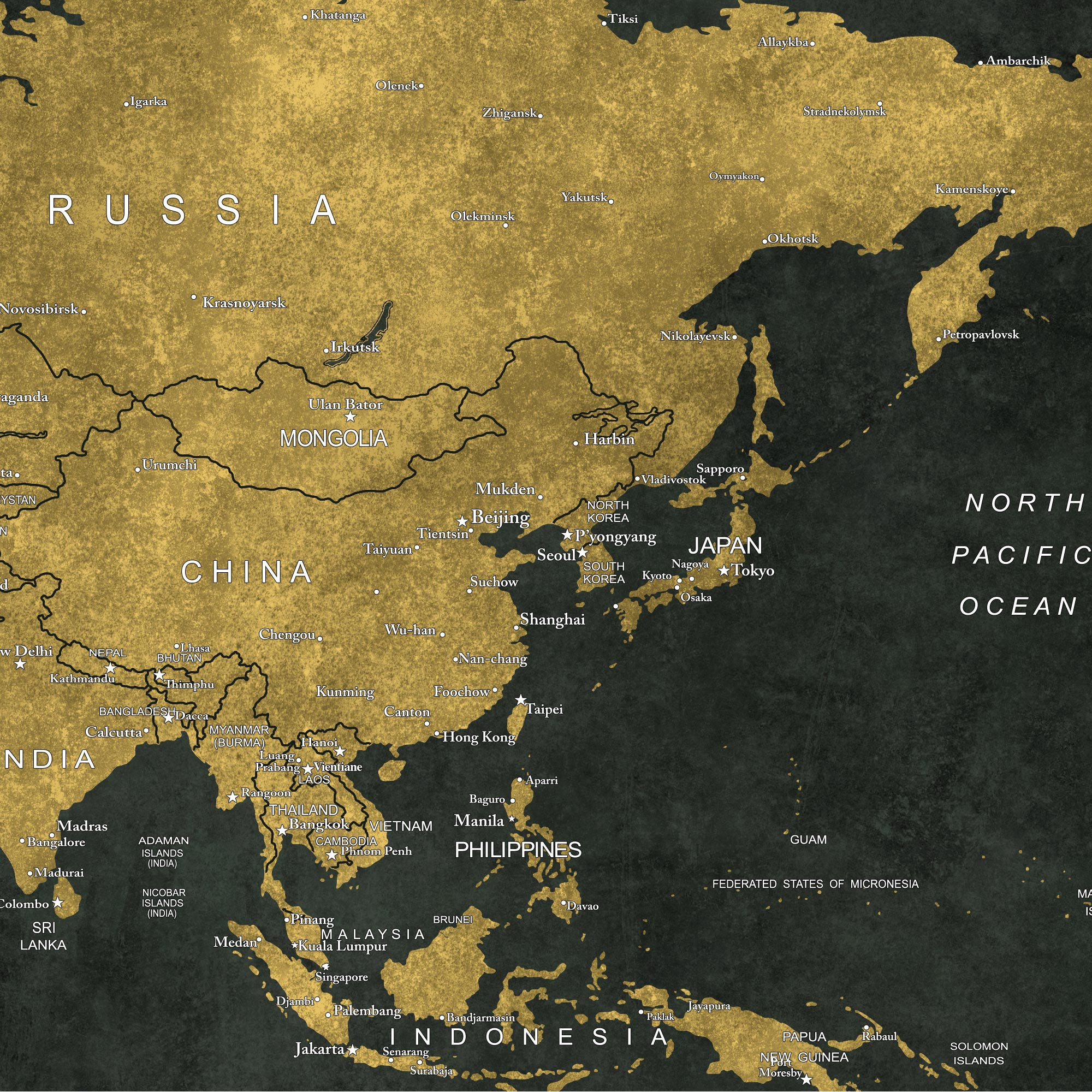 World Map Canvas Art, Push Pin Travel Map, Yellow and Green World Map ...