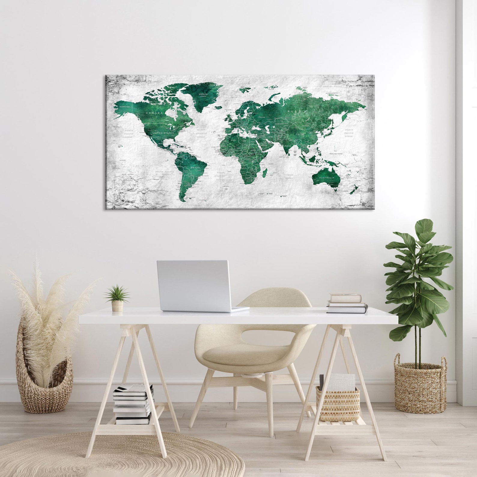 World Map Canvas Art, Push Pin Travel Map, World Map, Large Canvas Map ...