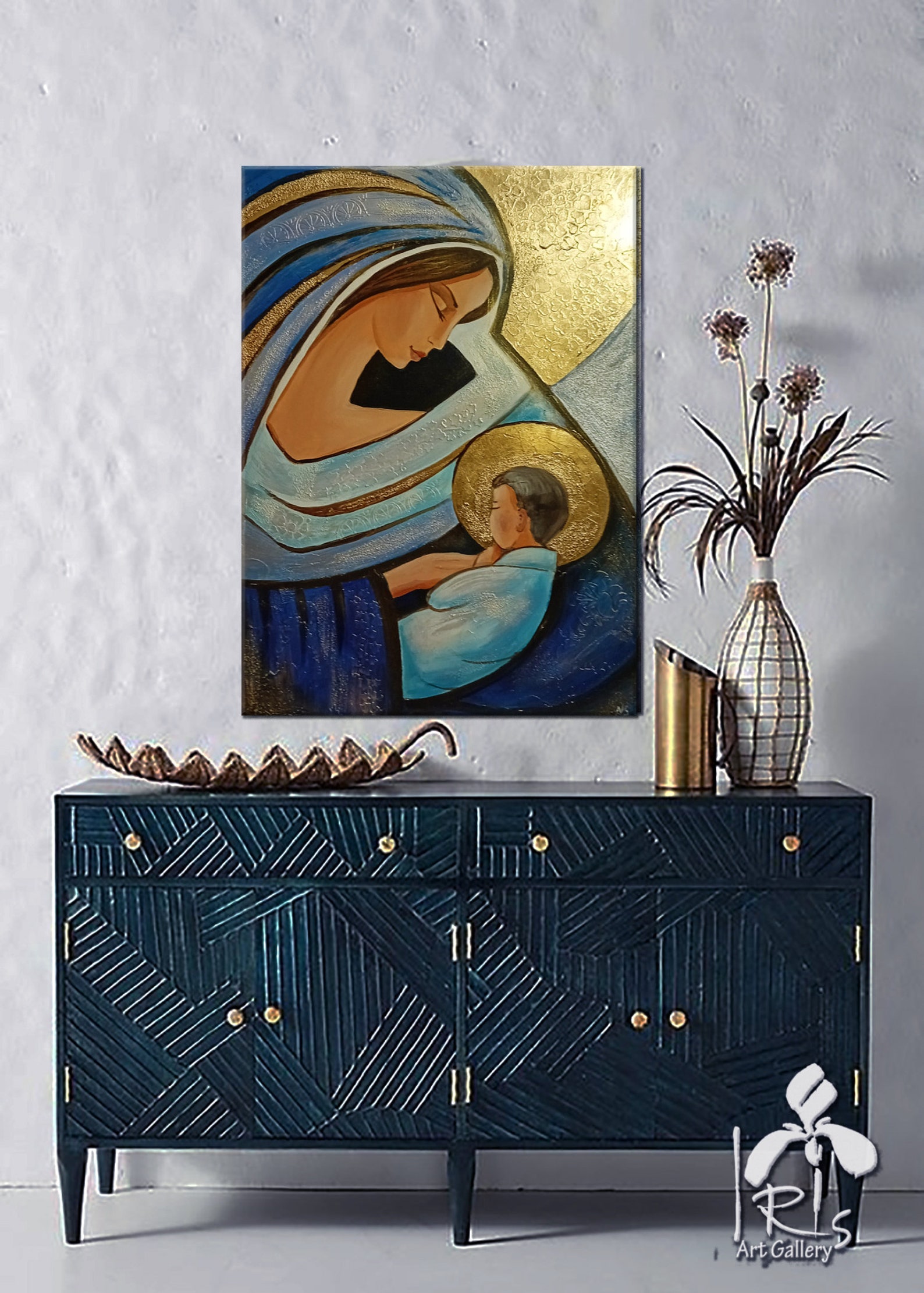 Original Modern Virgin Mary Religious Art, Original Madonna and Child ...