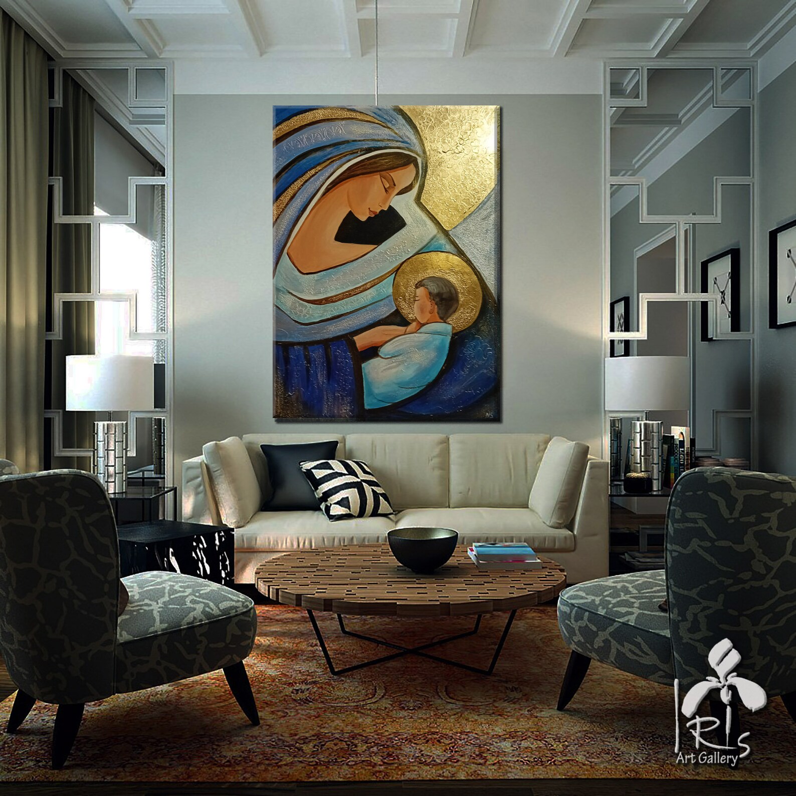Original Modern Virgin Mary Religious Art, Original Madonna and Child ...