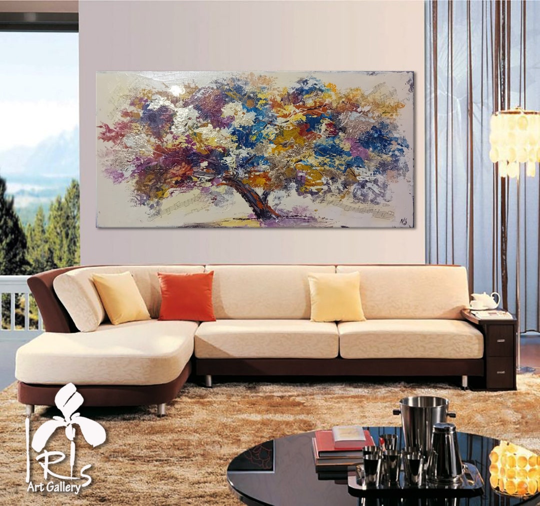 Original Tree Painting on Canvas, Luxurious Thick-layer Tree of Life ...
