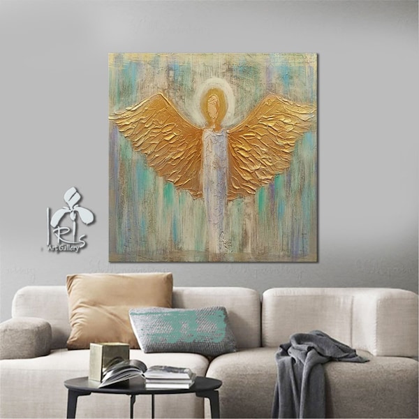 Textured Angel Wings Painting - Etsy