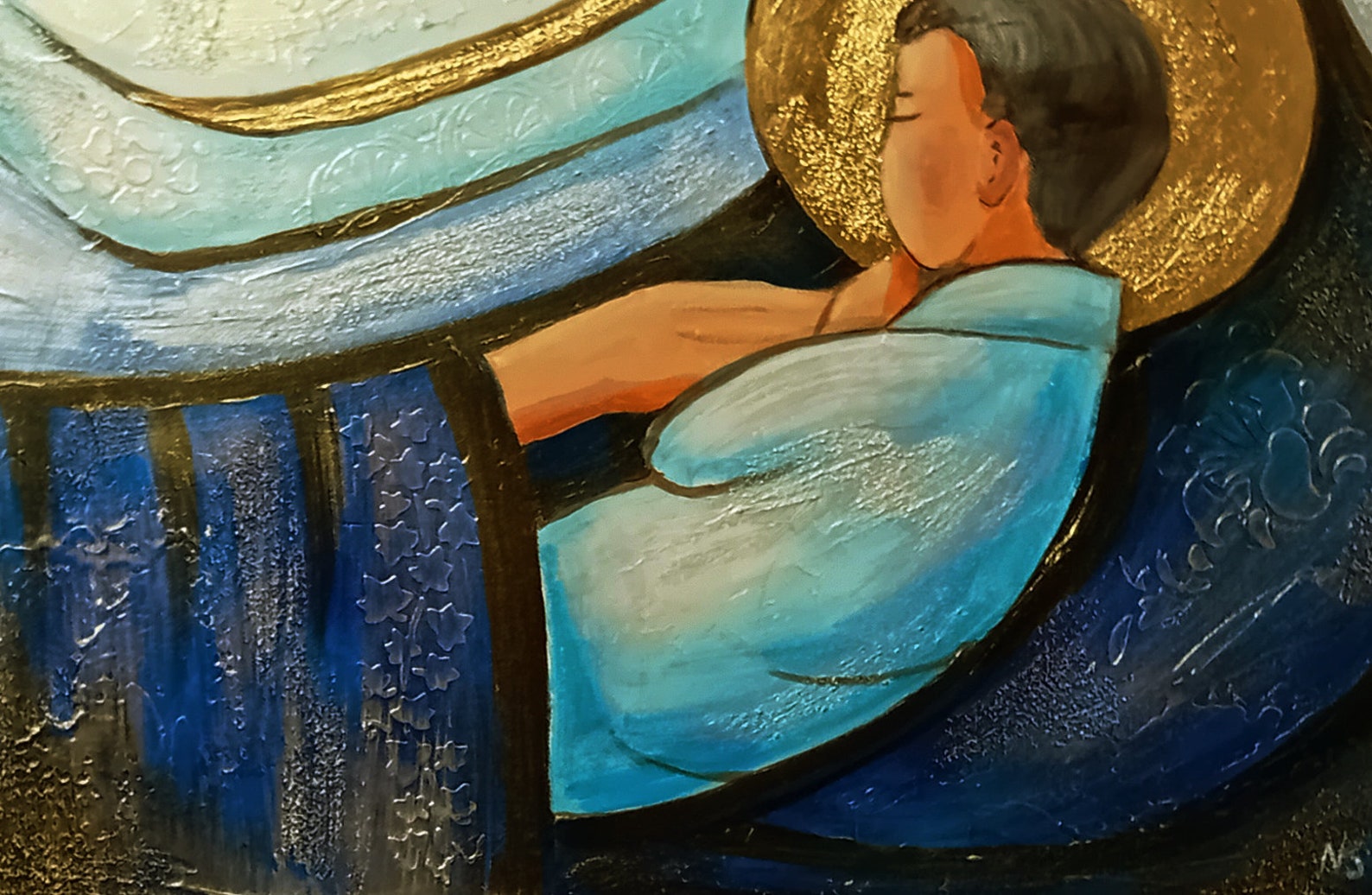 Original Modern Virgin Mary Religious Art, Original Madonna and Child ...