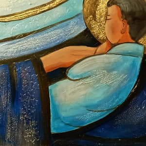 Original Modern Virgin Mary Religious Art, Original Madonna and Child ...