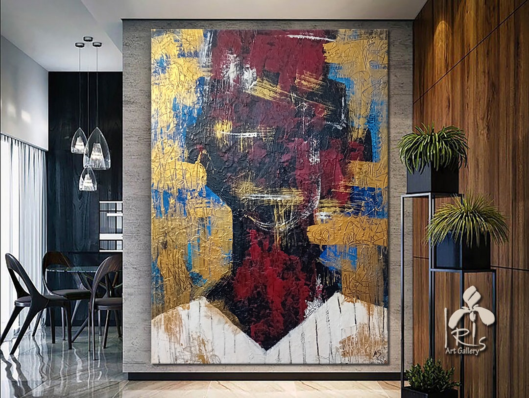 Large Original Abstract Textured Painting, African Art, Abstract ...