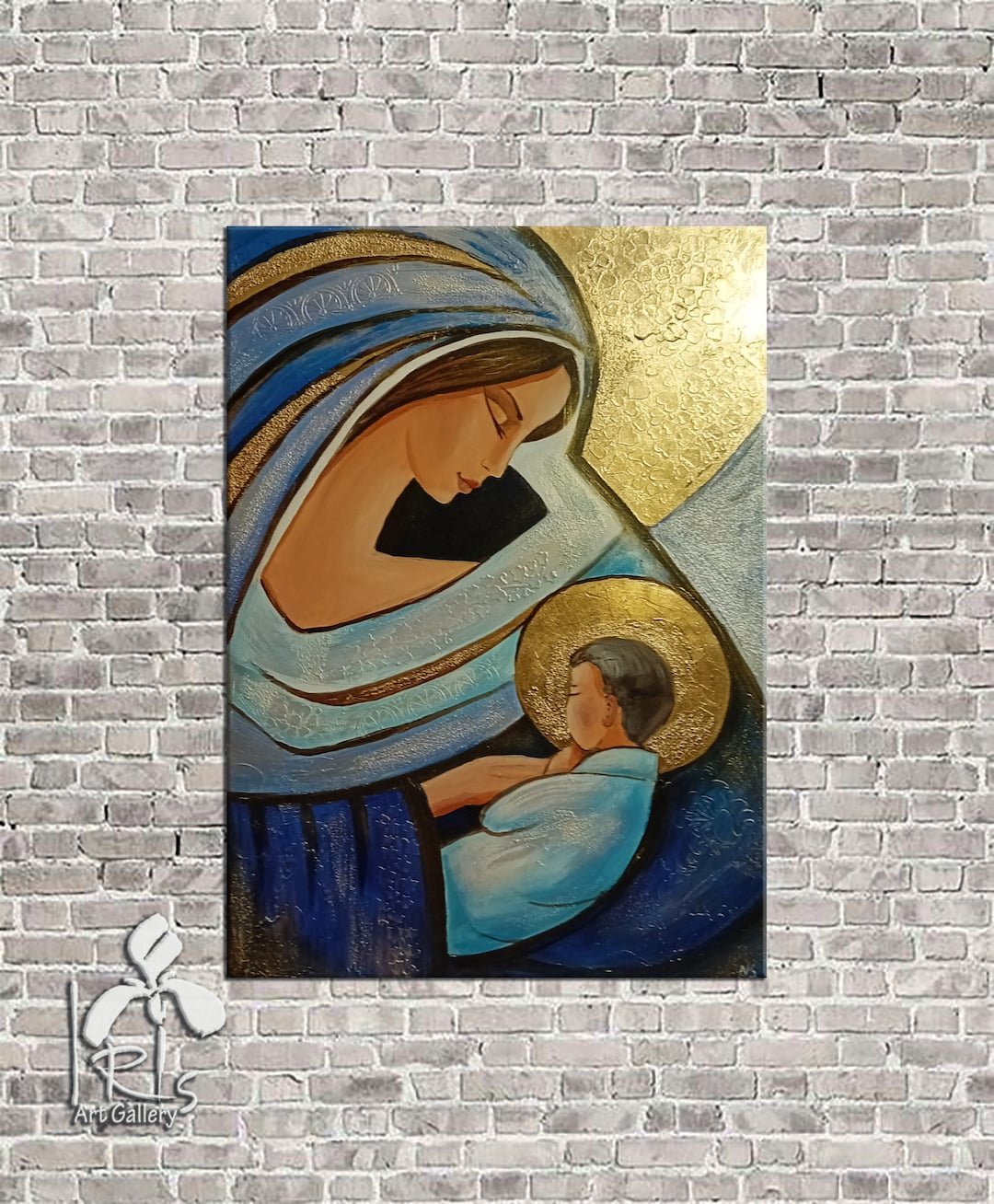 Original Modern Virgin Mary Religious Art, Original Madonna and Child ...