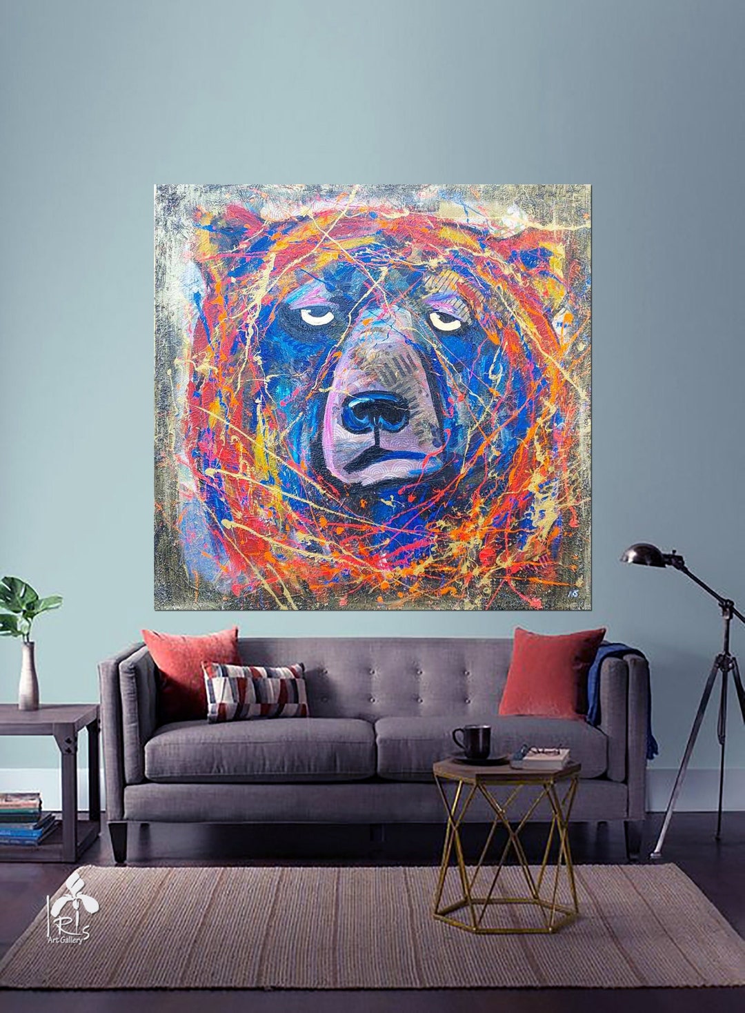 Original Bear Art Abstract Bear Art Original Painting Abstract Bear ...