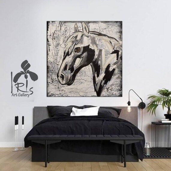 Beau Cheval Blanc Et Noir