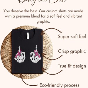 Skeleton Middle Finger Cancer Shirt Pink Ribbon Tshirt Breast Cancer ...