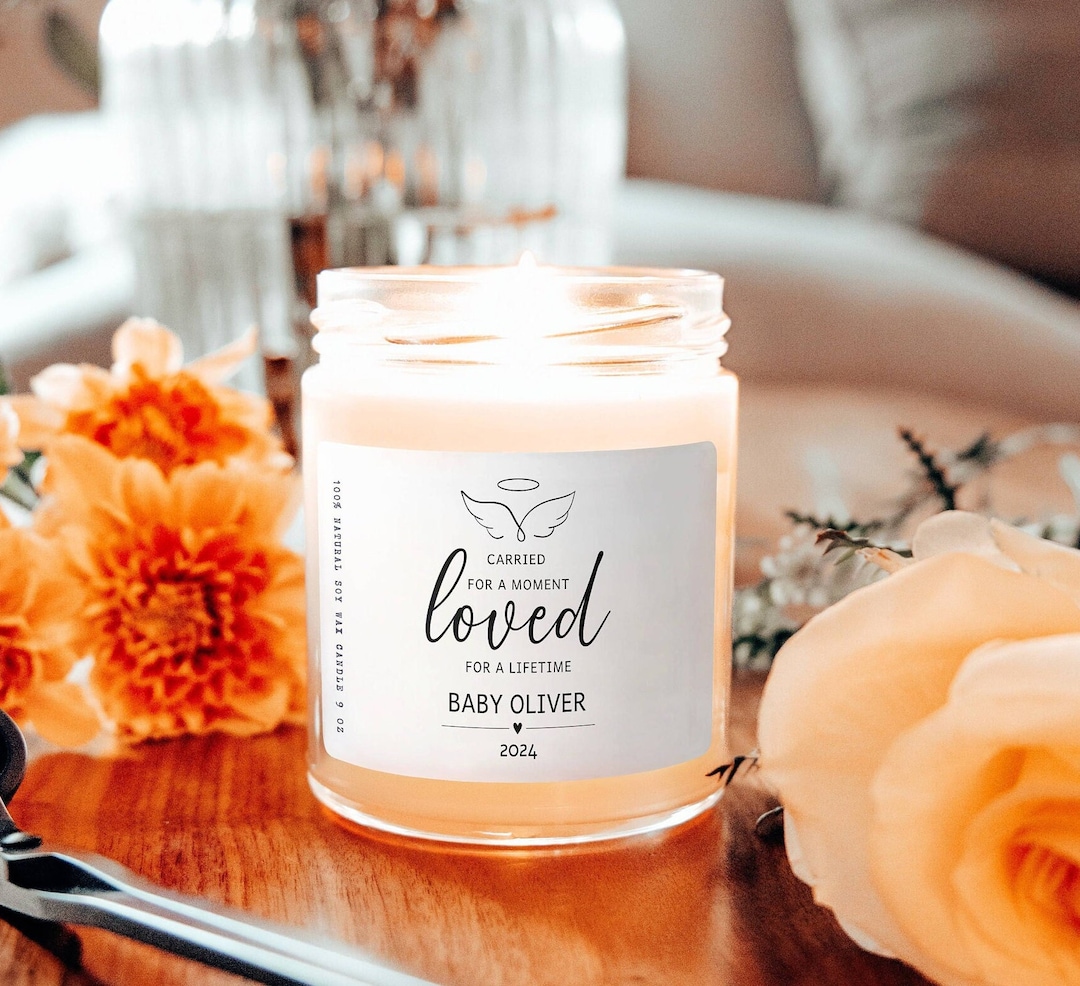 Miscarriage Gift Loss of Child Memorial Candle in Loving Memory of Baby ...