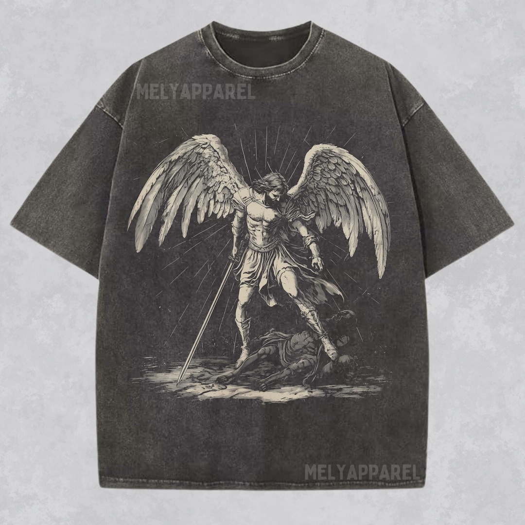 Archangel Michael Shirt Christian Streetwear Religious Gift for Him or ...