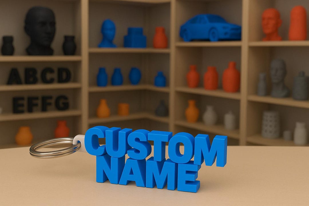 Custom 3D Printed Name Keychain • Personalized Name Key Ring • Custom ...