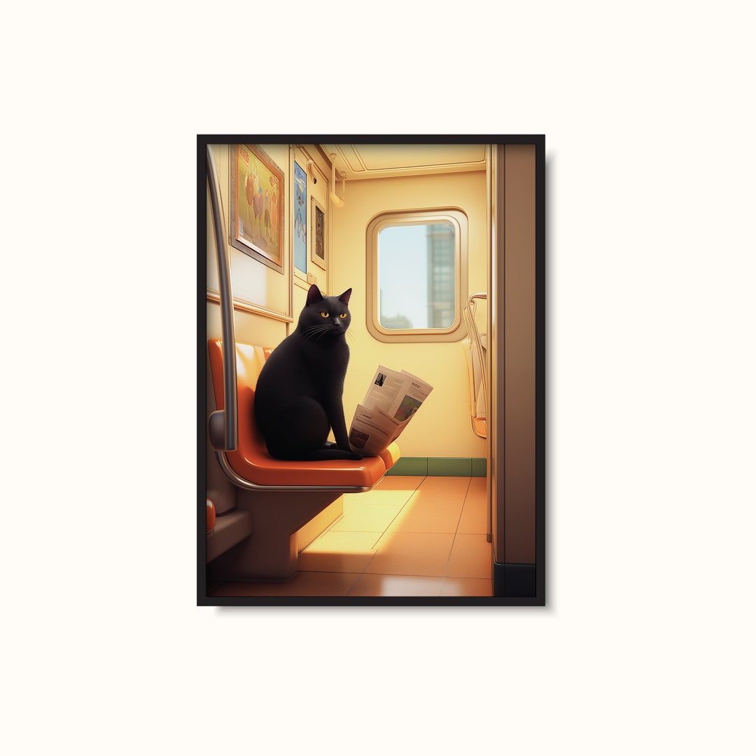 Metro Cat Unique Unframed Artwork, Modern Art Print, Home Decor Wall ...