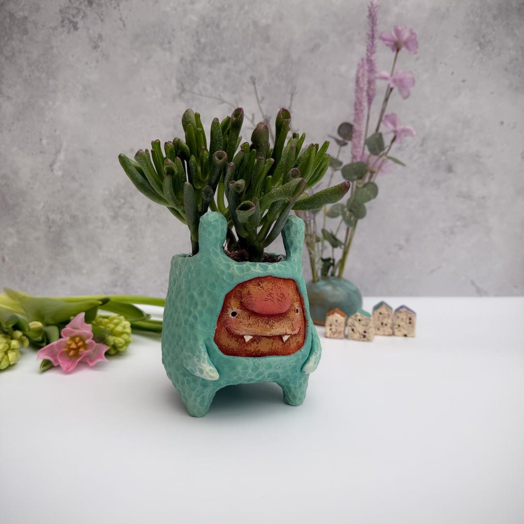 Handmade Ceramic Troll Vase: Playful Home Decor Gift - Etsy
