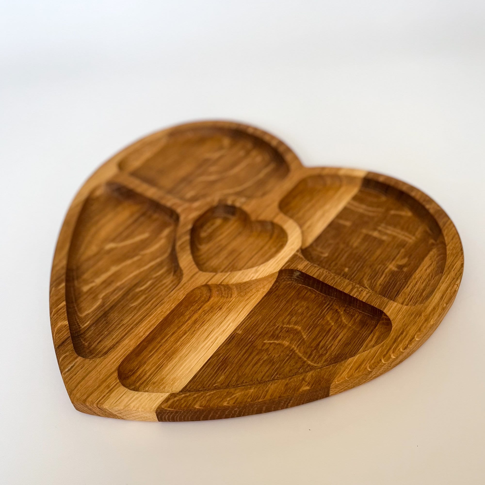 Heart Wooden Sectional Platter Snack Tray Wine Plate - Etsy