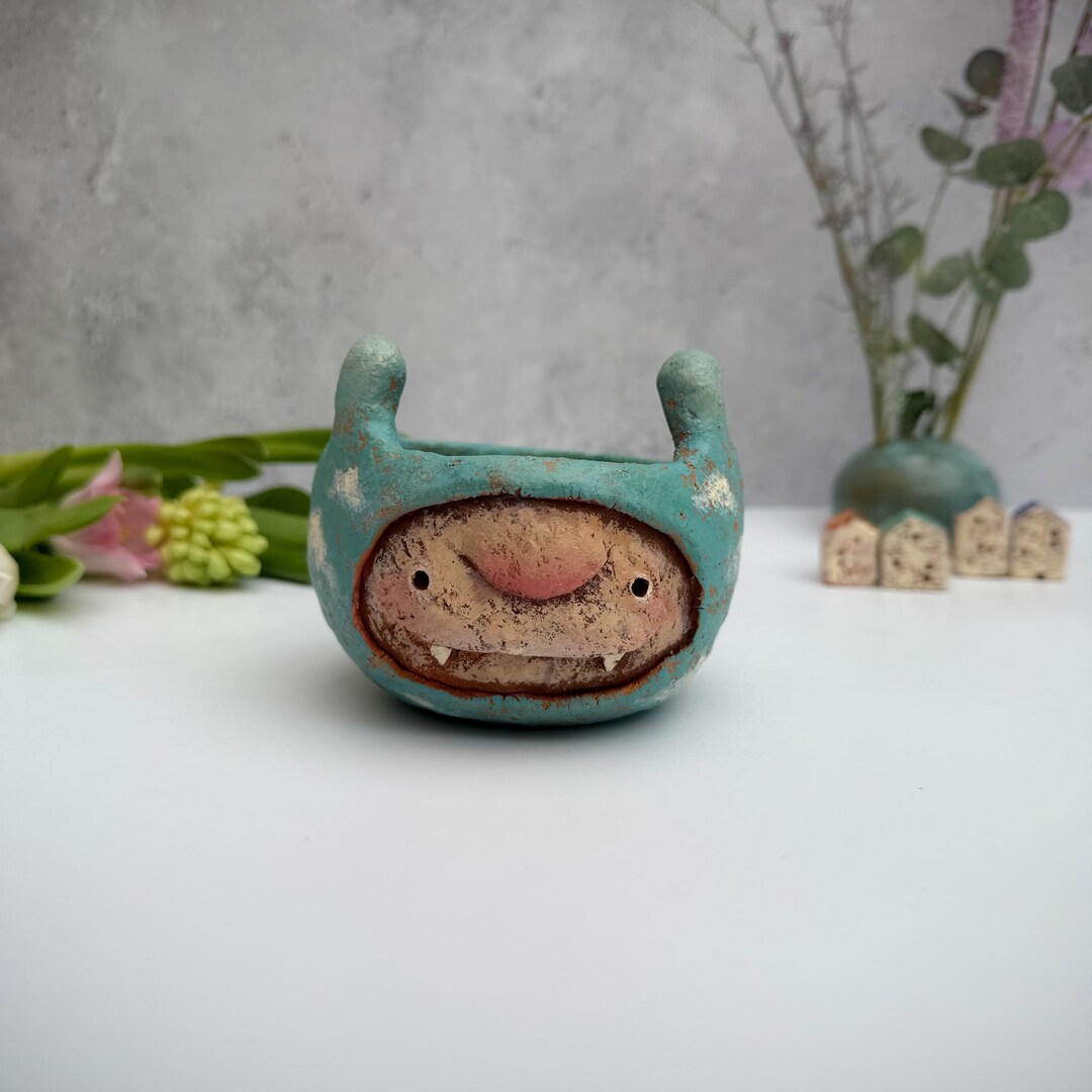 Handmade Ceramic Troll Vase: Playful Home Decor Gift (14x11 Cm) - Etsy