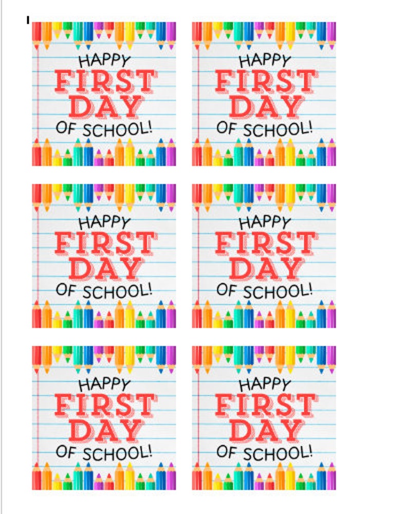 First Day of School Gift Tag - Etsy