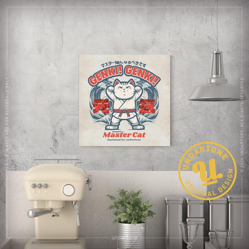 Genki Master Kungfu Cat Cartoon Poster Cute-cats Poster Cute Cat ...